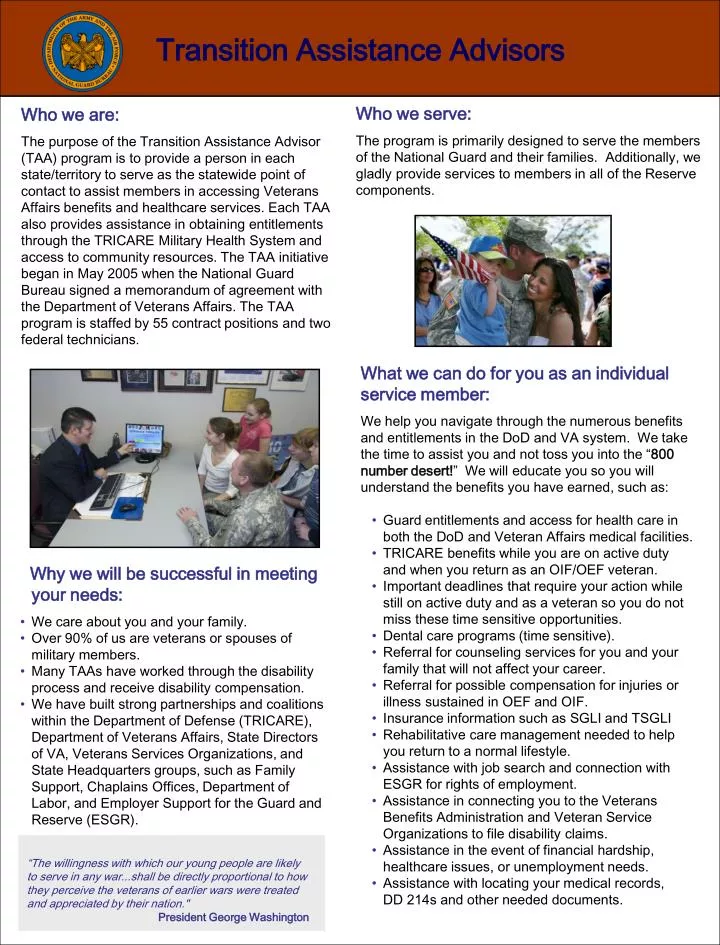 PPT - Transition Assistance Advisors PowerPoint Presentation, free ...