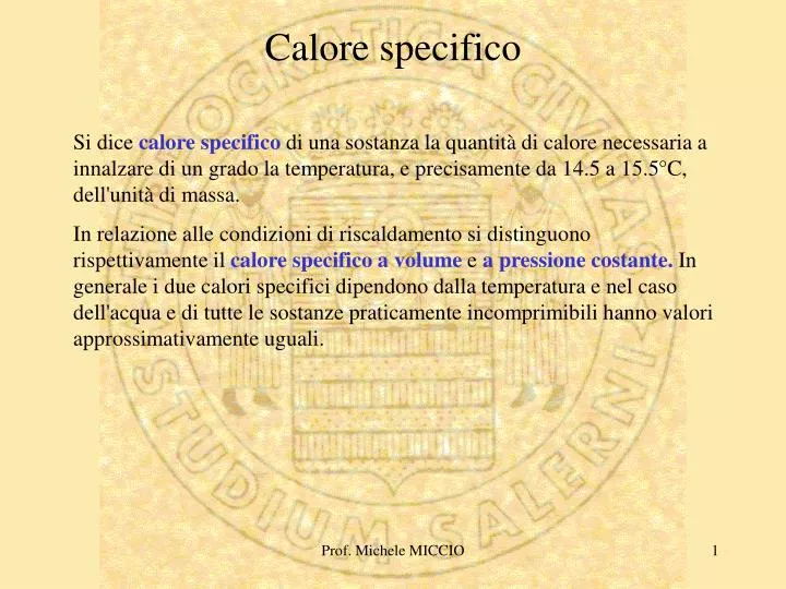 PPT - Calore specifico PowerPoint Presentation, free download - ID:957494