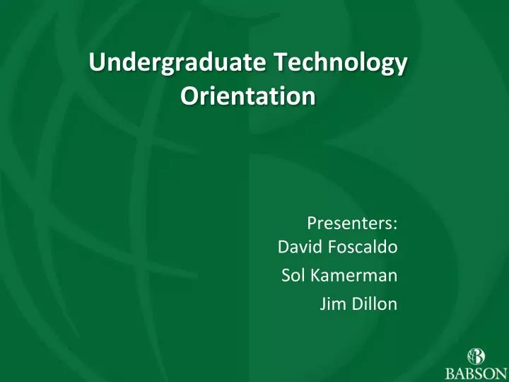 PPT - Undergraduate Technology Orientation PowerPoint Presentation, free download - ID:95844