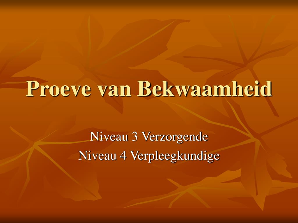 PPT - Proeve van Bekwaamheid PowerPoint Presentation, free download ...