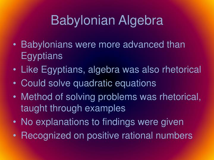 PPT - The History of Algebra PowerPoint Presentation - ID:960386