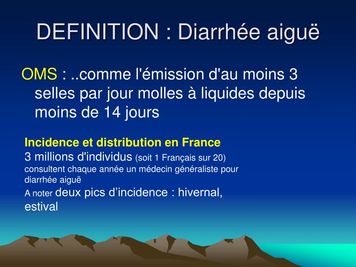 PPT - Diarrhées aiguës de l’adulte en France PowerPoint Presentation ...