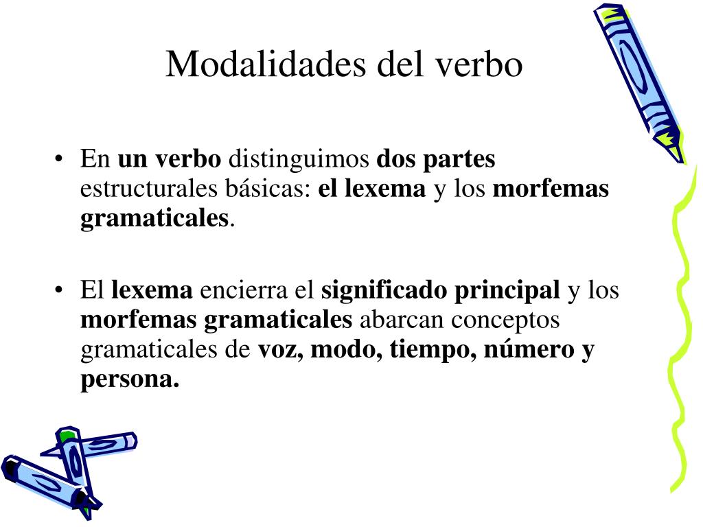 Ppt La Morfología Del Verbo Powerpoint Presentation Free Download