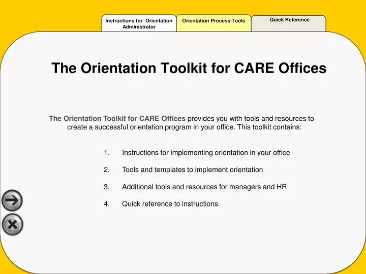 PPT - The Orientation Toolkit for CARE Offices PowerPoint Presentation ...