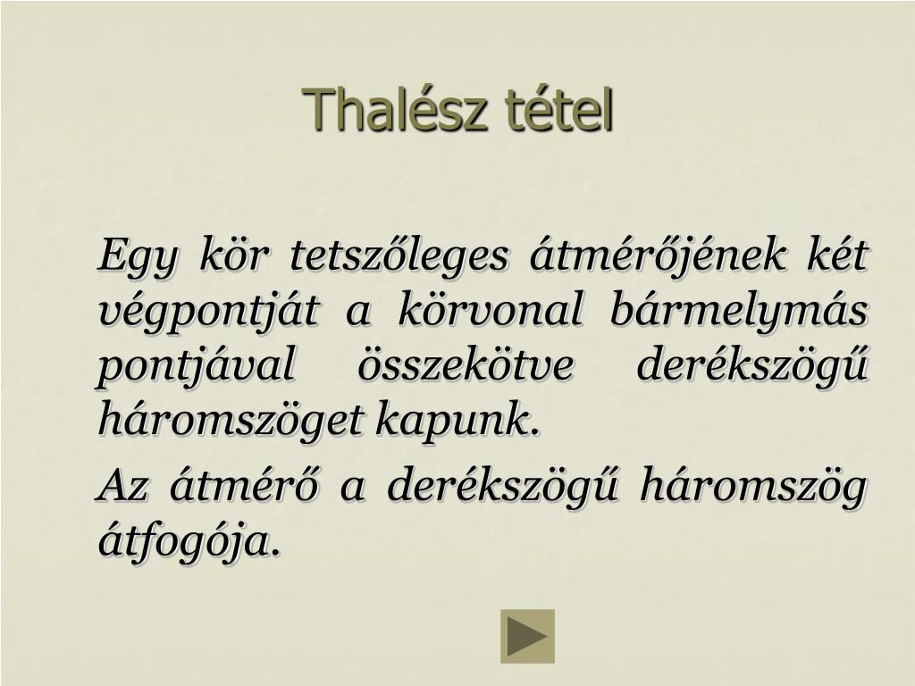 PPT - Thalész tétel és alkalmazása PowerPoint Presentation, free ...