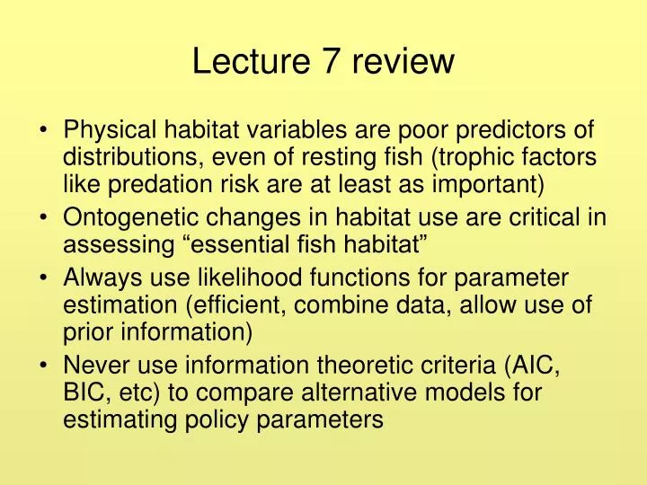 PPT - Lecture 7 review PowerPoint Presentation, free download - ID:962954