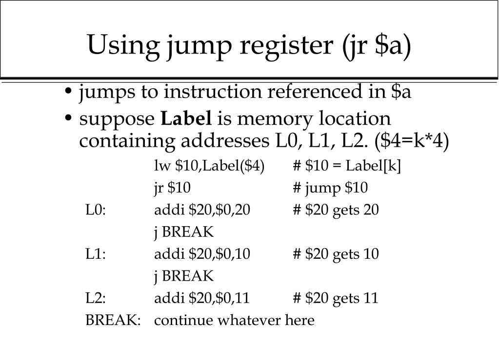 PPT - MIPS Instruction Set PowerPoint Presentation, free download - ID:968764