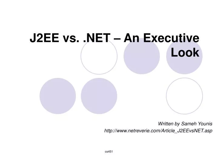 PPT - J2EE vs. .NET – An Executive Look PowerPoint Presentation, free ...