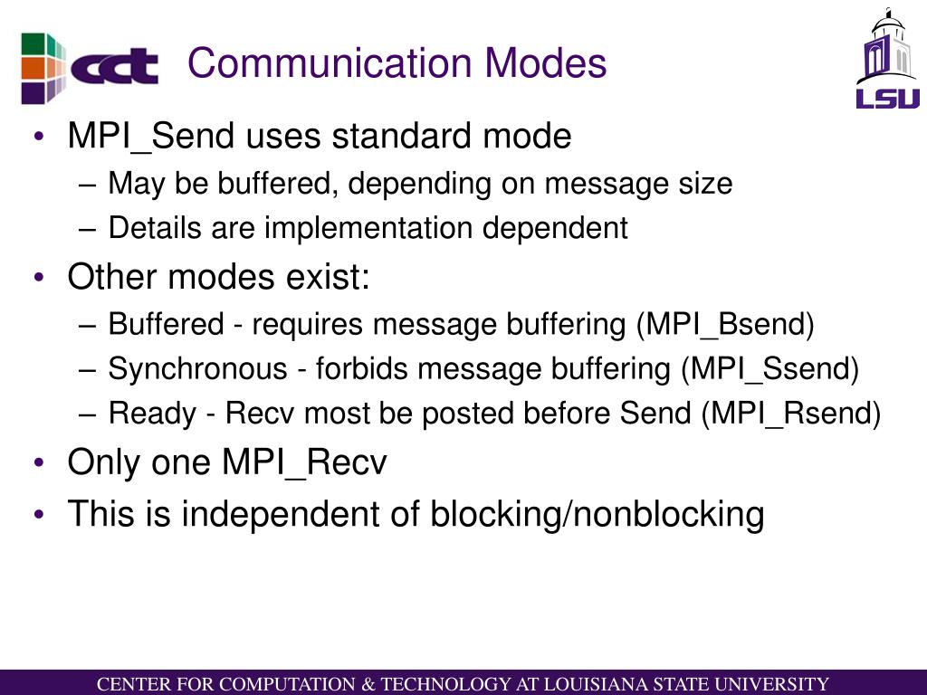 Ppt High Performance Computing Concepts Methods And Means Mpi The Message Passing Interface