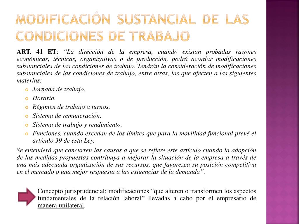 PPT - PODER DE DIRECCIÓN Y MODIFICACIONES SUSTANCIALES DE LAS ...