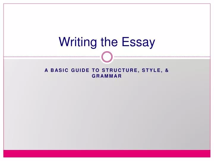 PPT - Writing the Essay PowerPoint Presentation, free download - ID:973056