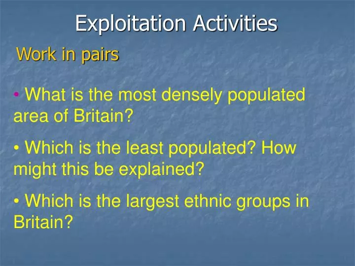 PPT - Exploitation Activities PowerPoint Presentation, free download ...