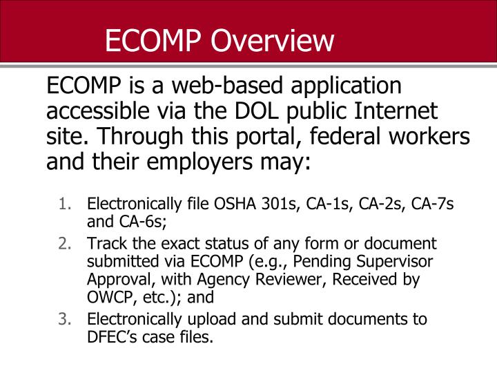 PPT - Employees’ Compensation Operations and Management Portal (ECOMP) PowerPoint Presentation ...