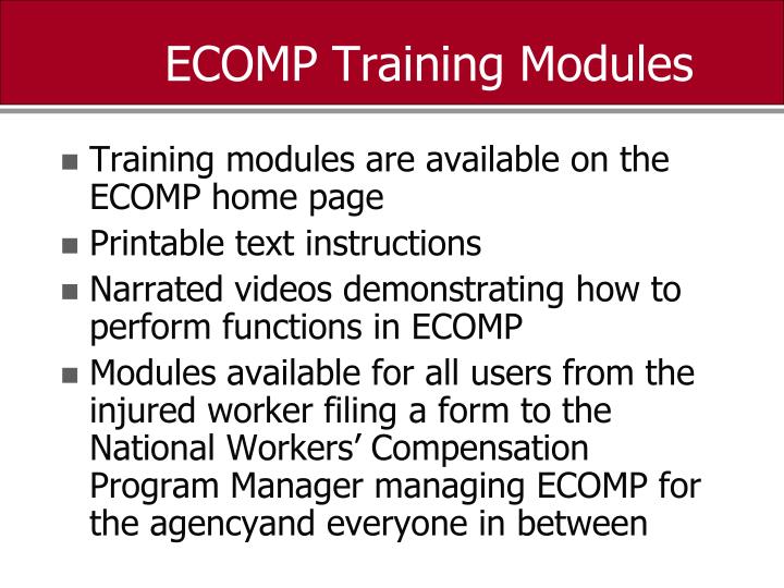 PPT - Employees’ Compensation Operations and Management Portal (ECOMP ...