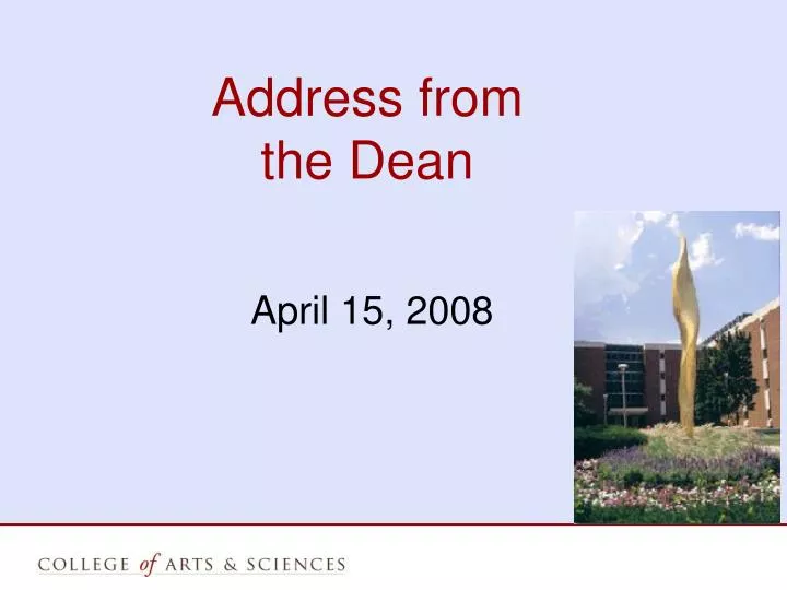 PPT - Address from the Dean PowerPoint Presentation, free download - ID ...
