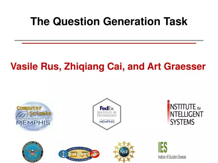 PPT - The Question Generation Task PowerPoint Presentation, free ...