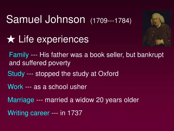 PPT - Samuel Johnson (1709---1784) PowerPoint Presentation, free ...