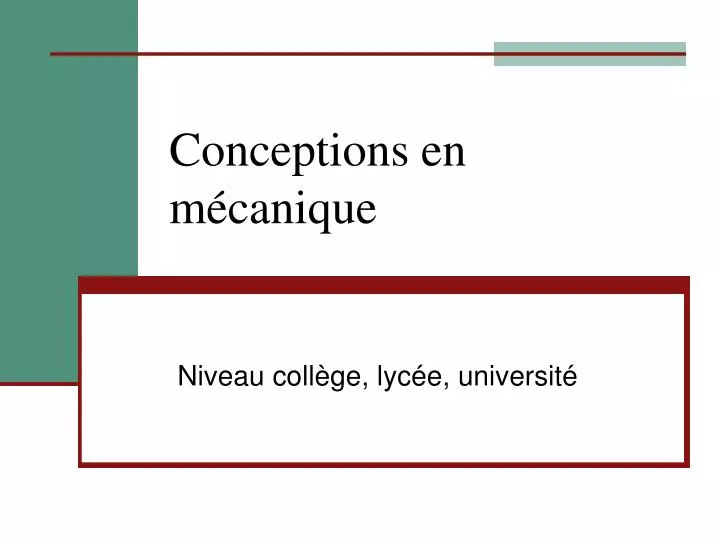 PPT - Conceptions en mécanique PowerPoint Presentation, free download ...