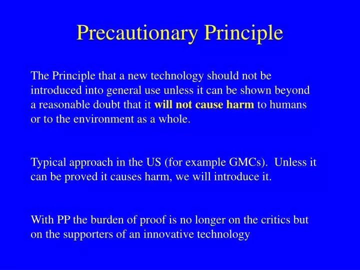 Precautionary Principle Example