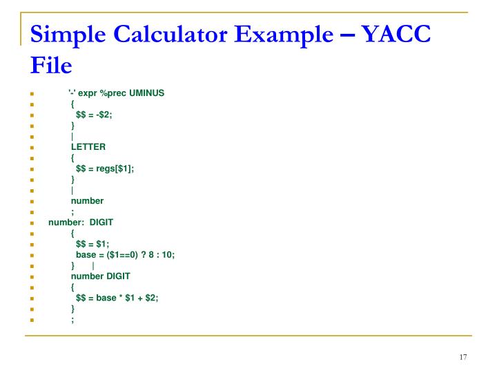PPT - YACC Parser Generator PowerPoint Presentation - ID:978430