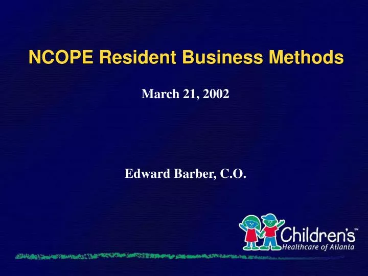 PPT - NCOPE Resident Business Methods PowerPoint Presentation, free ...