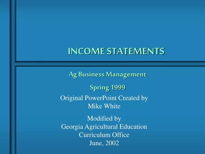 PPT - INCOME STATEMENTS PowerPoint Presentation, free download - ID:980060