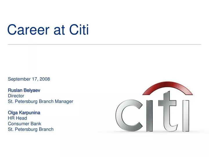 PPT - Career at Citi PowerPoint Presentation, free download - ID:981217