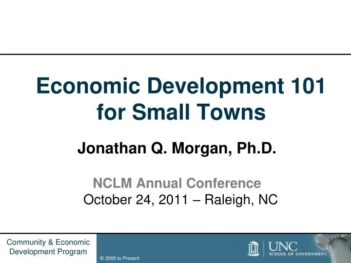 PPT - Economic Development 101 for Small Towns PowerPoint Presentation - ID:981445