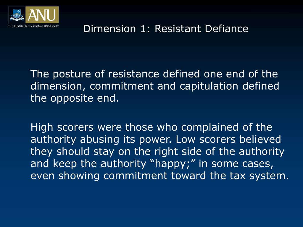PPT - Resistant and Dismissive Defiance in Taxation: A Challenge beyond ...