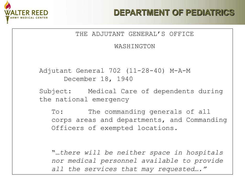 PPT - “ The Patient is first, and last…always ” A History of the ...