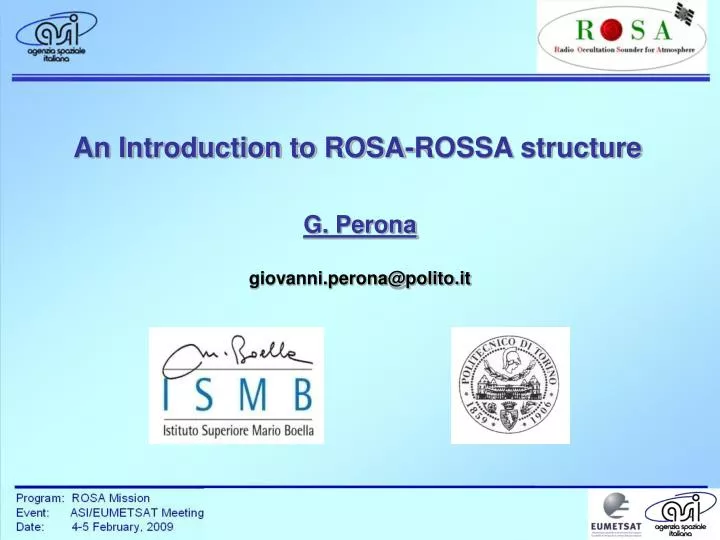 PPT - An Introduction to ROSA-ROSSA structure PowerPoint Presentation ...
