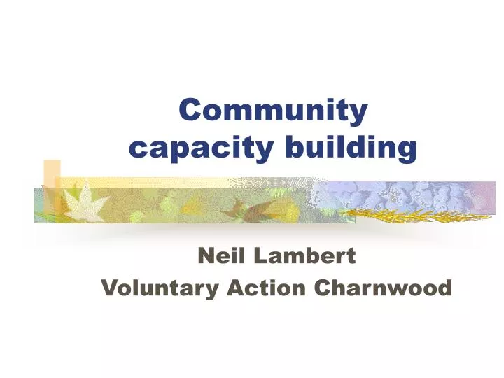 PPT - Community capacity building PowerPoint Presentation, free ...