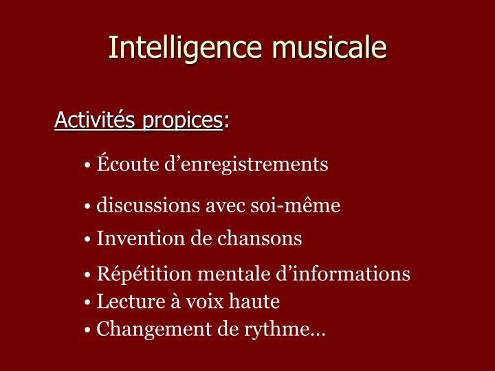 PPT - Le cerveau et les intelligences multiples PowerPoint Presentation ...