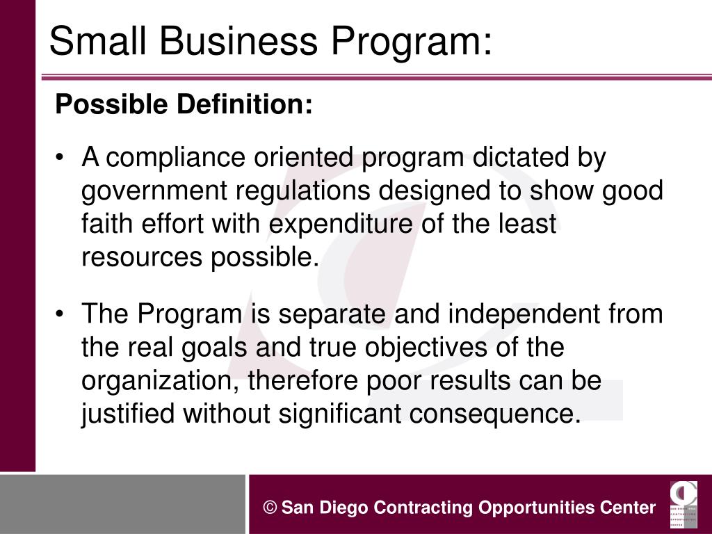 PPT - Beyond Compliance: Reinventing Our Small Business Programs DoDWRC ...