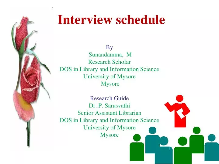 PPT - Interview schedule PowerPoint Presentation, free download - ID:993366