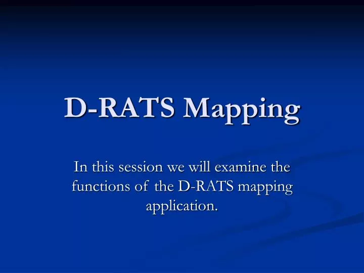 PPT - D-RATS Mapping PowerPoint Presentation, free download - ID:995198