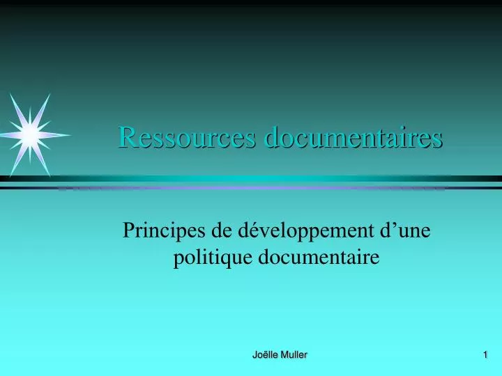 PPT - Ressources documentaires PowerPoint Presentation, free download ...
