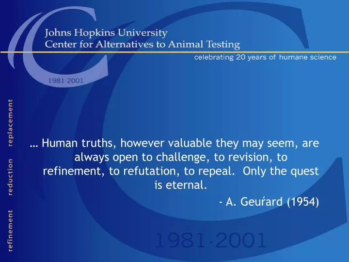 PPT - Russell and Burch The Principles of Humane Experimental Technique ...