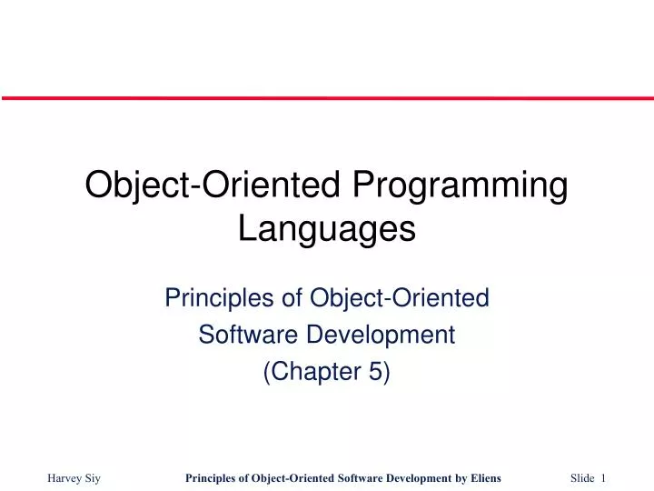 Ppt Object Oriented Programming Languages Powerpoint Presentation Free Download Id998084