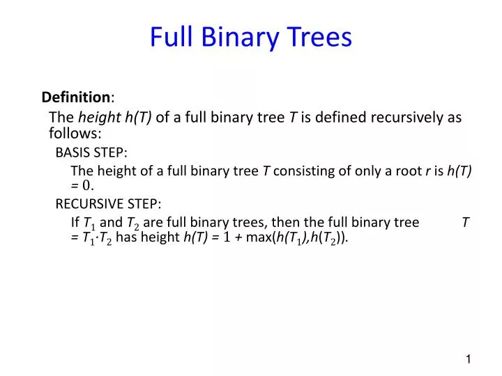 PPT - Full Binary Trees PowerPoint Presentation, free download - ID:998276