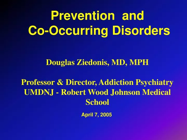 PPT - Prevention and Co-Occurring Disorders PowerPoint Presentation ...