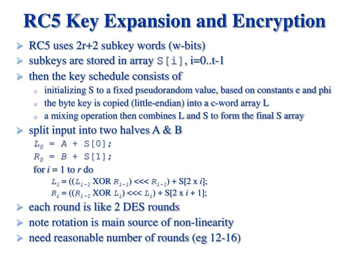 PPT - RC4-Stream Ciphers Blowfish, RC5 Block Ciphers PowerPoint ...